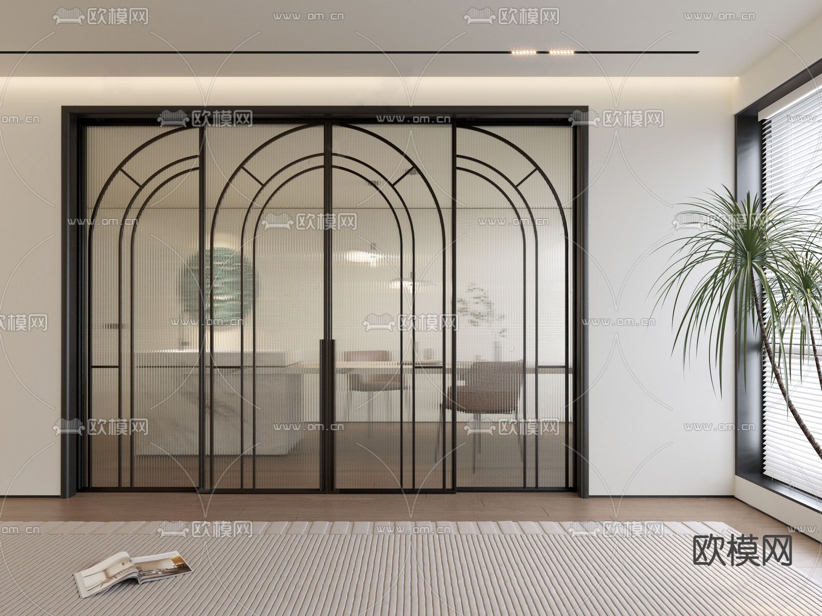 法式推拉门 玻璃门su模型下载_ID14032390_sketchup模型下载-欧模网