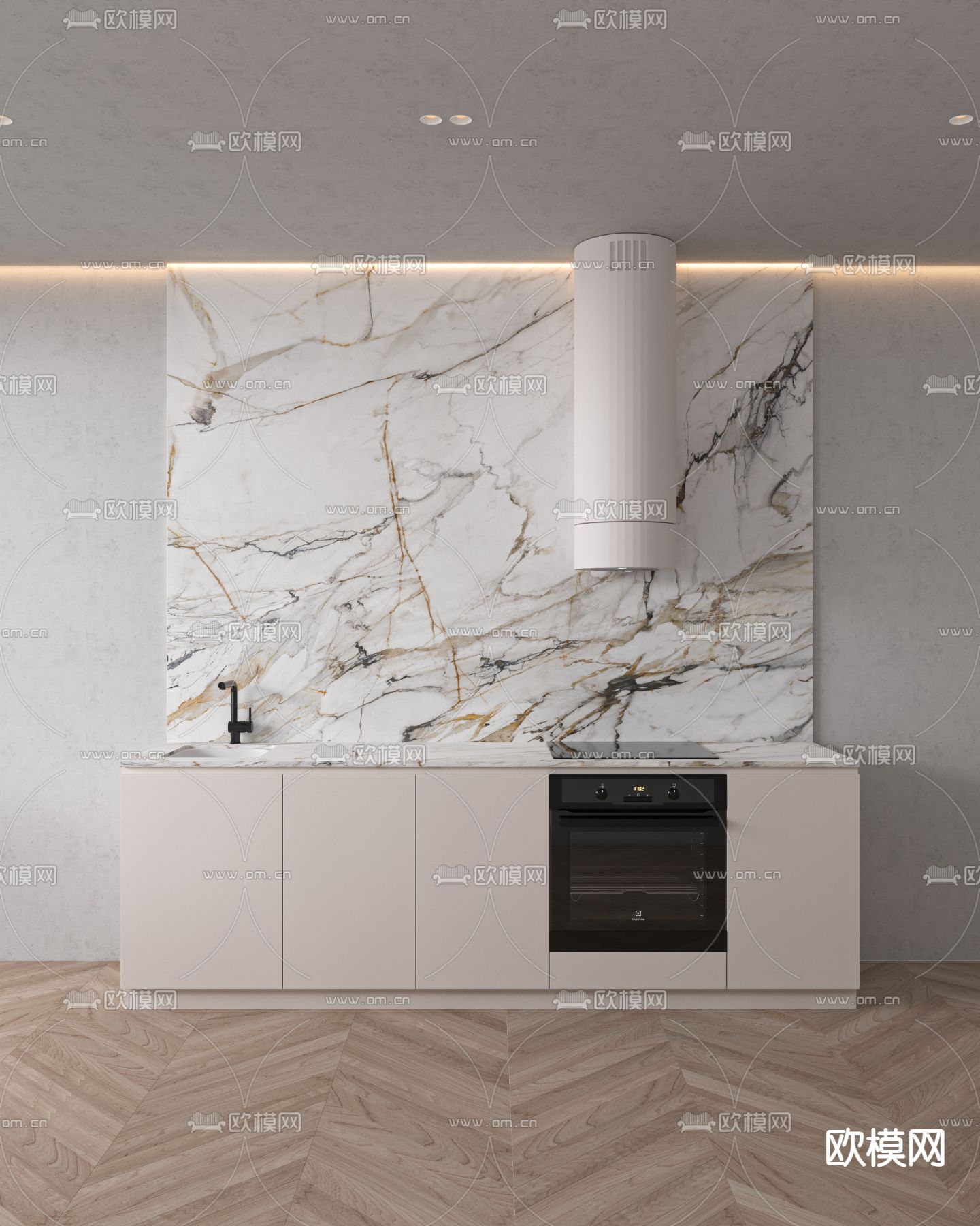 厨房 橱柜免费3d模型下载_ID14022597_3dmax免费模型-欧模网