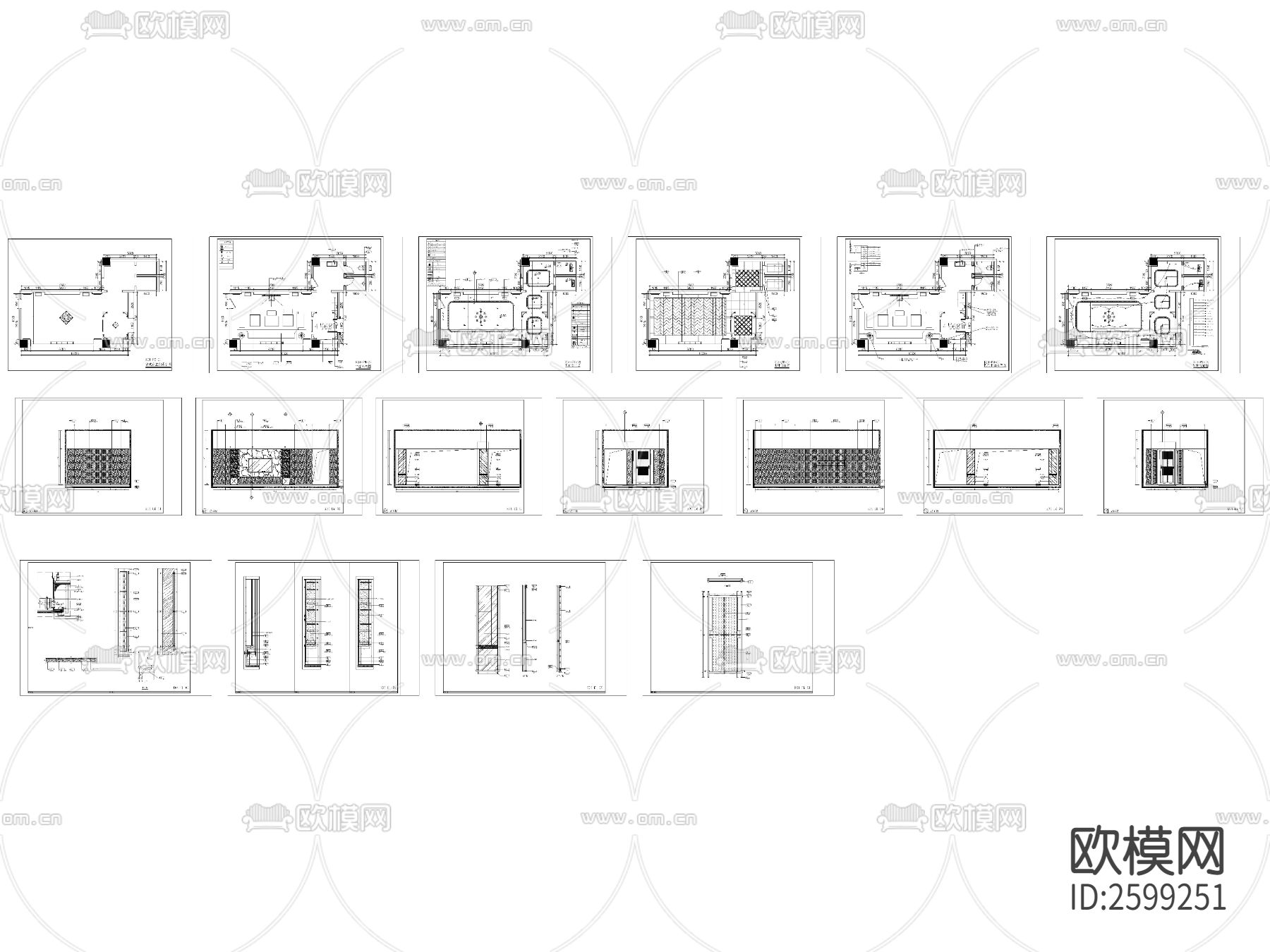 KTV包间CAD施工图-免费3dmax模型库-欧模网