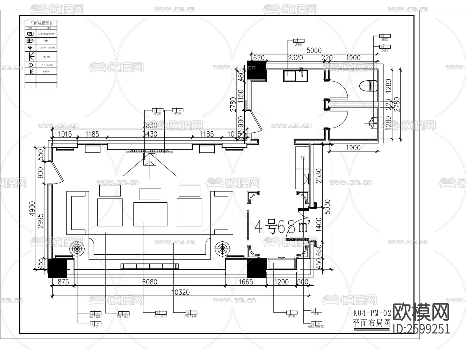 KTV包间CAD施工图-免费3dmax模型库-欧模网
