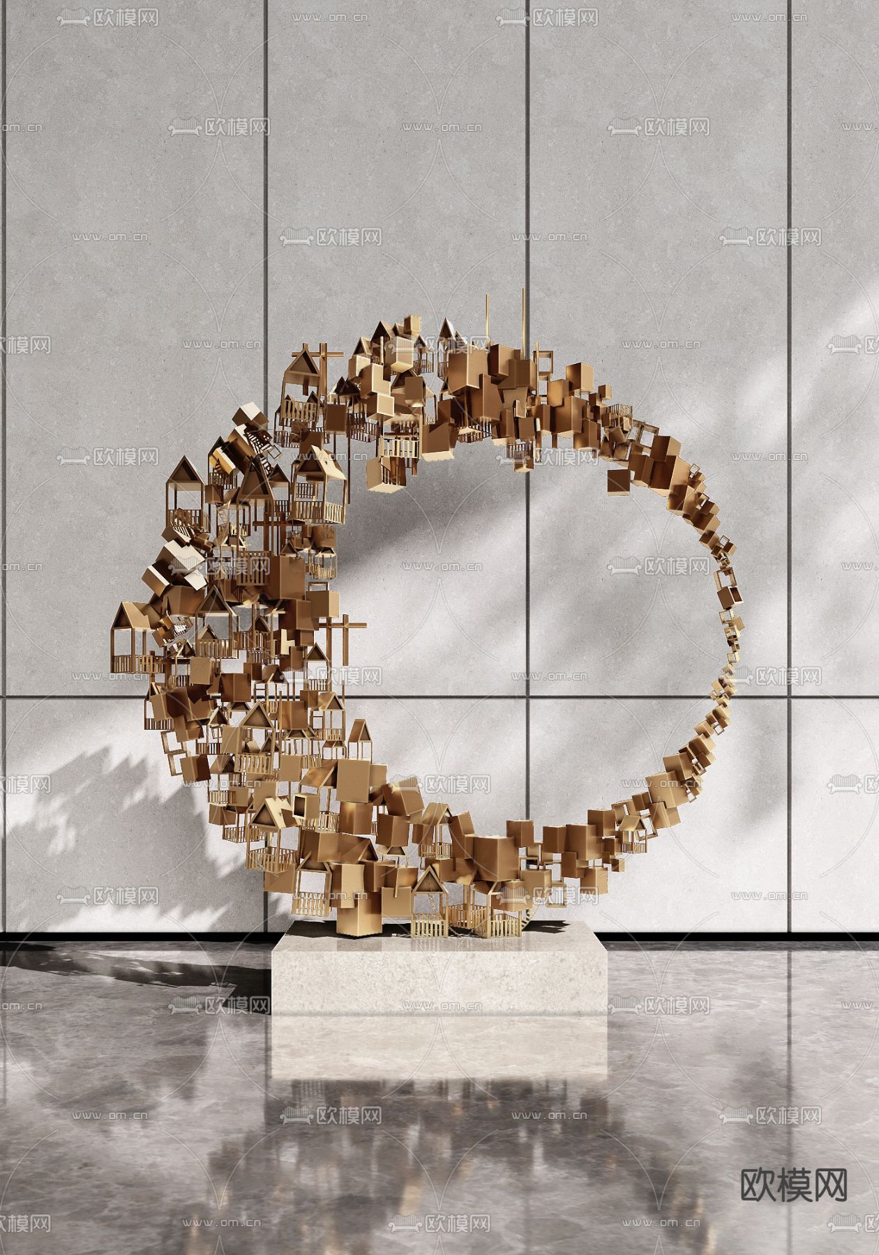 现代艺术装置摆件su模型下载_ID14050075_sketchup模型下载-欧模网