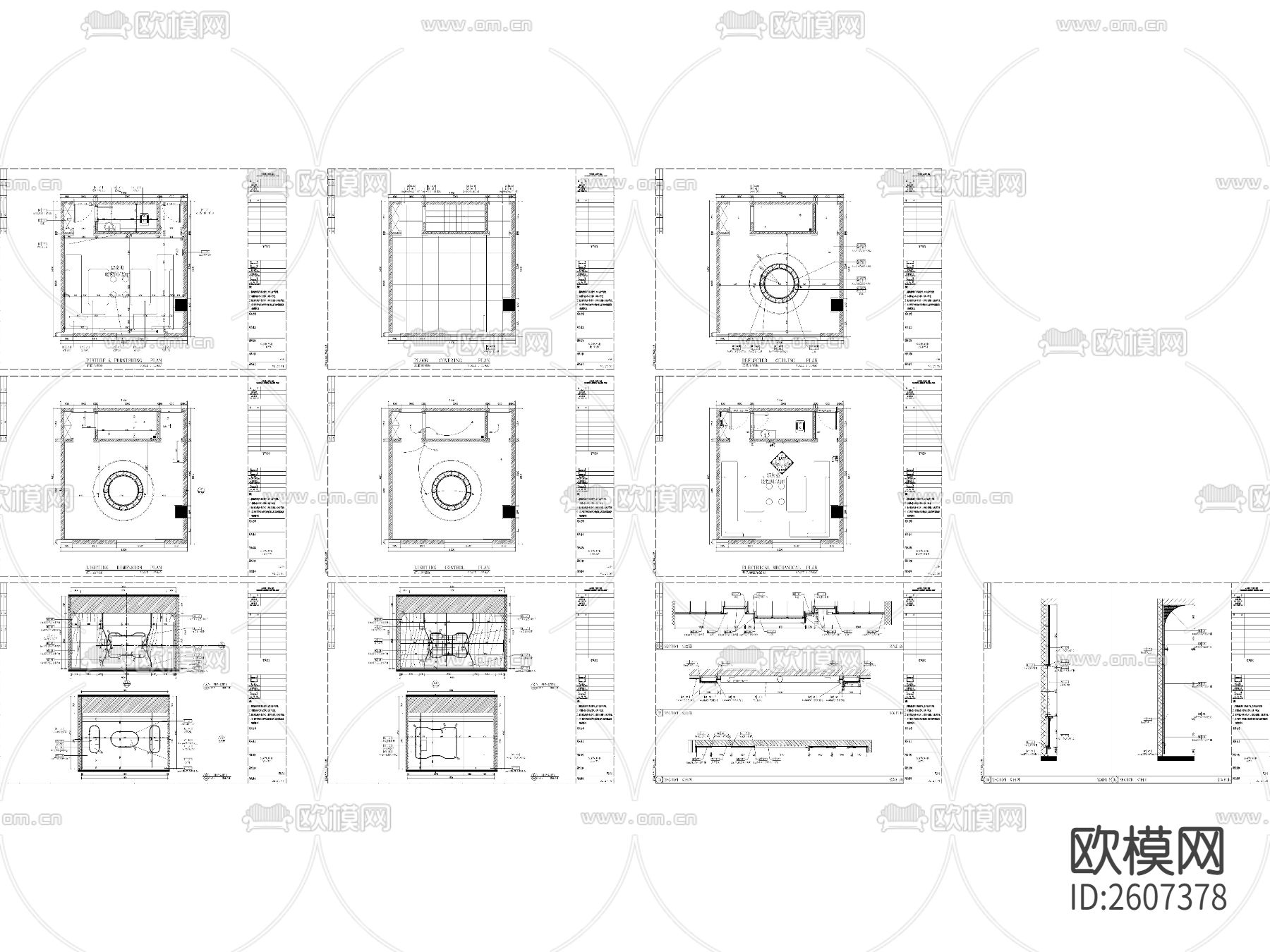 KTV包间CAD施工图-免费3dmax模型库-欧模网