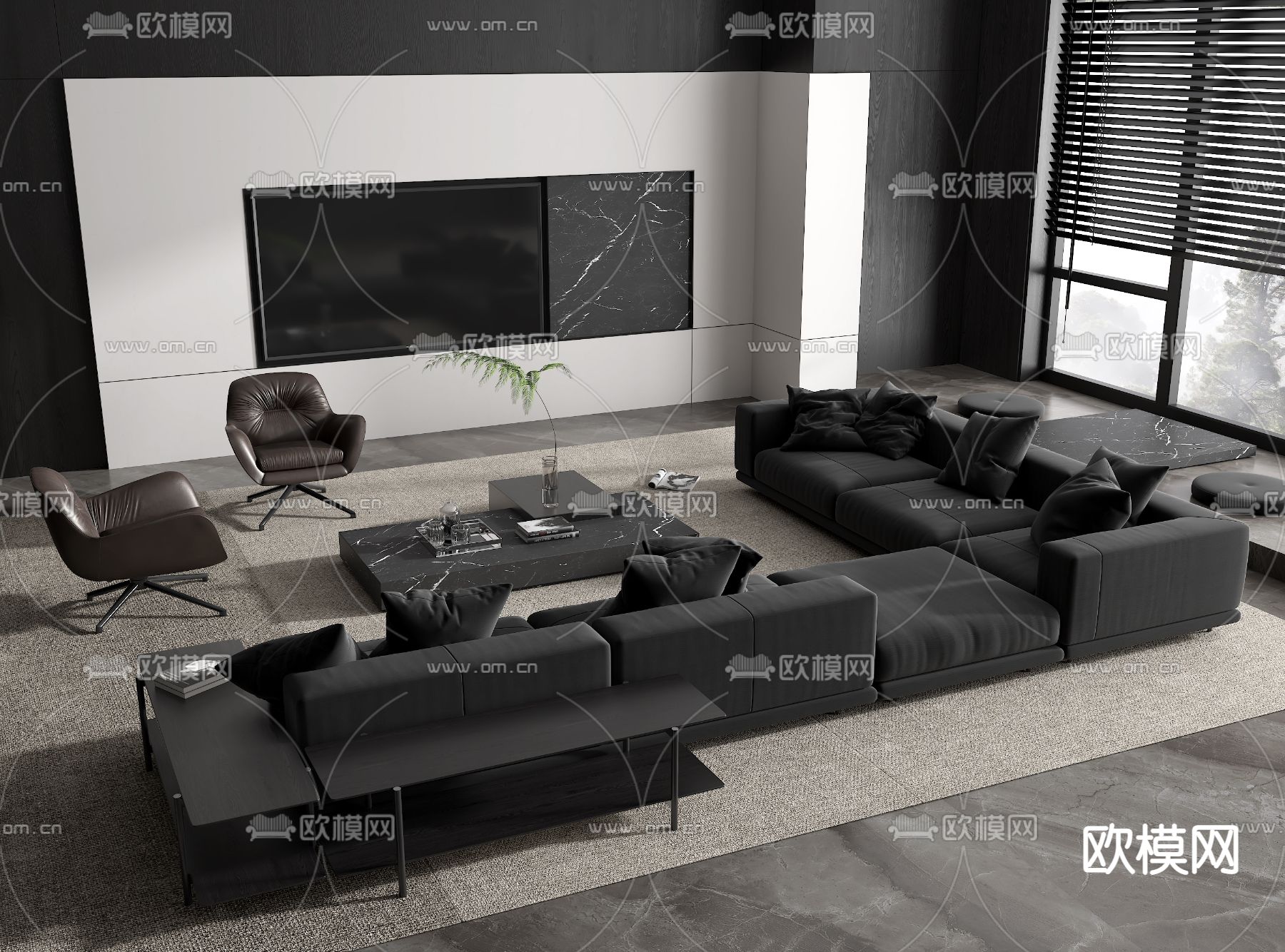 Poliform 组合沙发3d模型下载_ID14065862_3dmax免费模型-欧模网