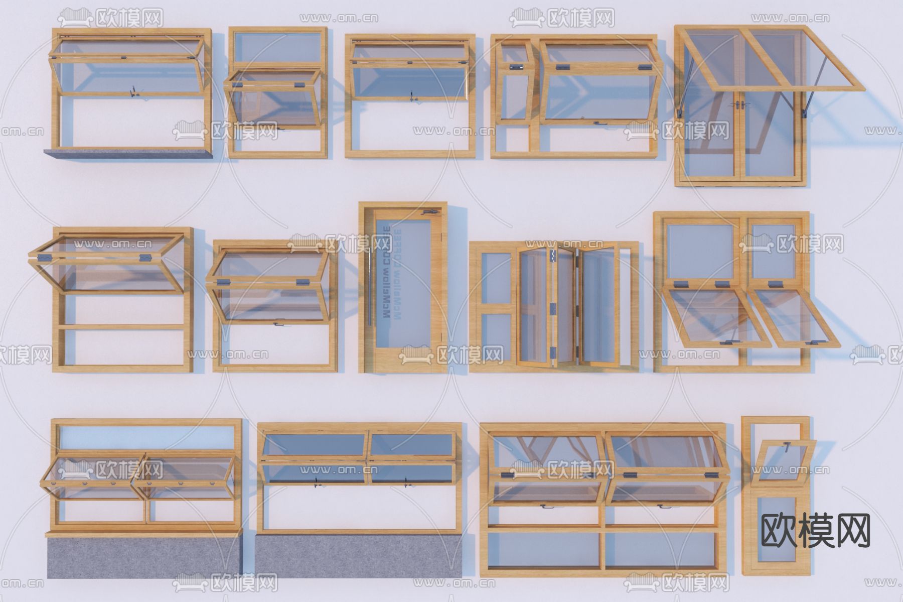 窗户 折叠窗3d模型下载_ID14067474_3dmax免费模型-欧模网
