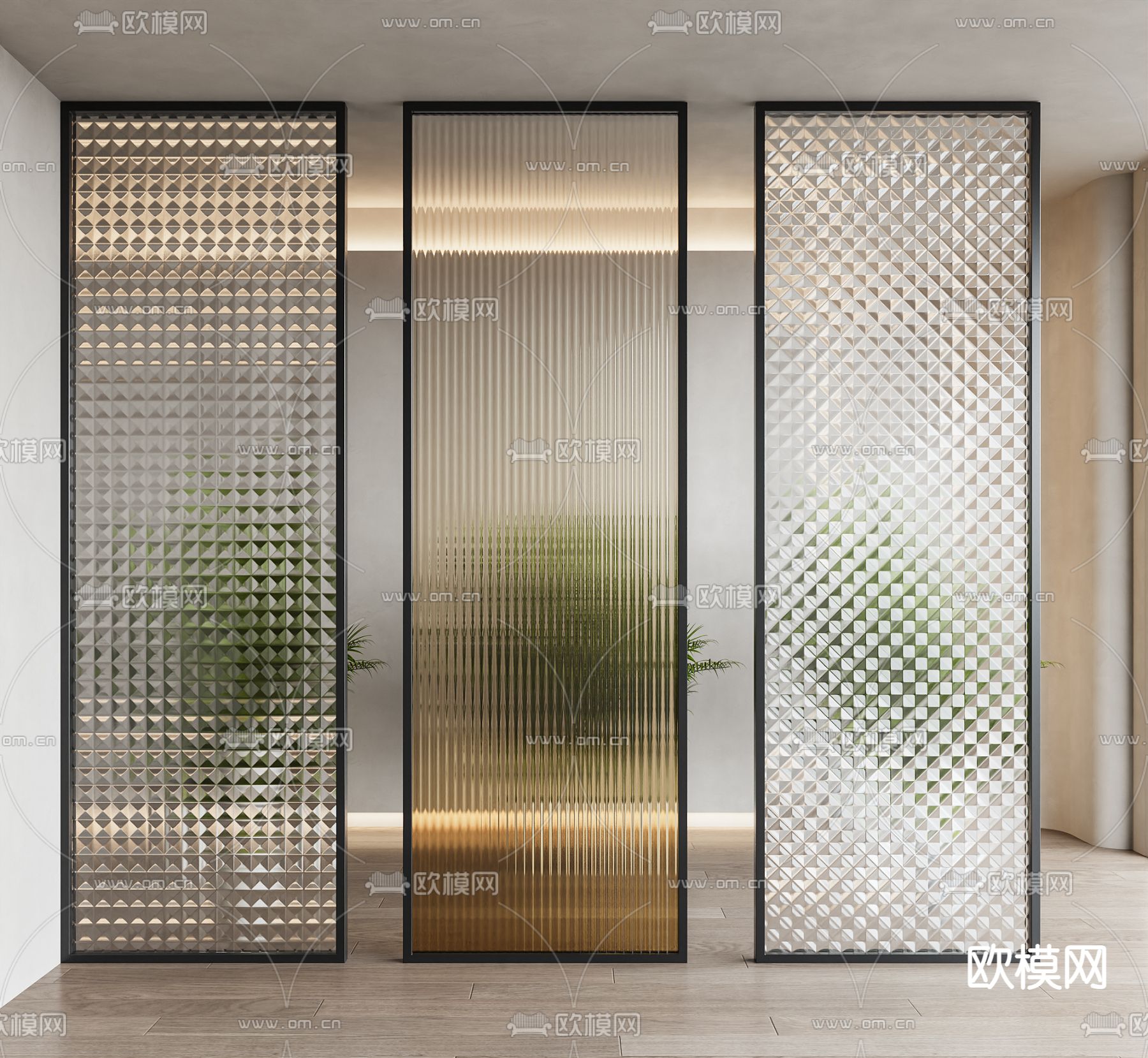 渐变屏风 长虹玻璃3d模型下载_ID14089950_3dmax免费模型-欧模网