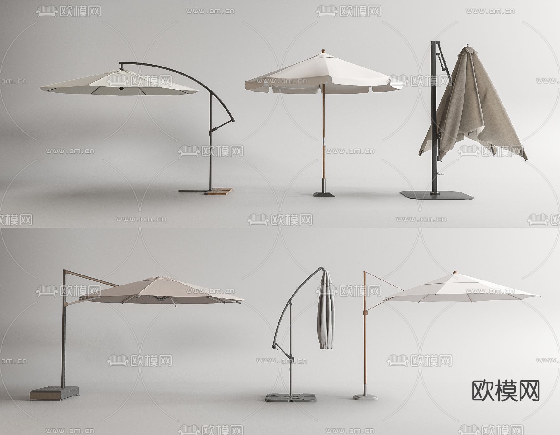遮阳伞 折叠伞 户外伞3d模型下载_ID14101098_3dmax免费模型-欧模网