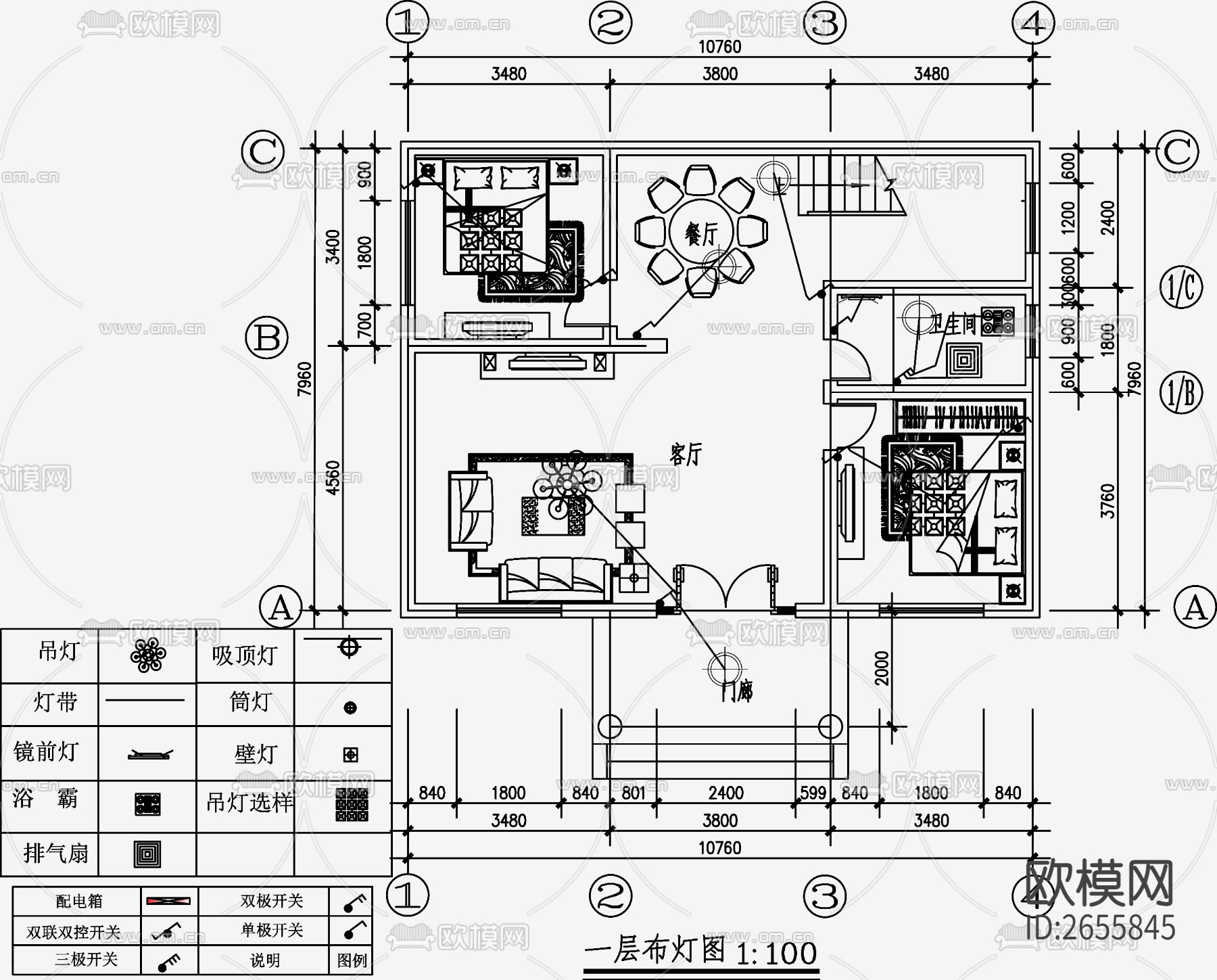 自建房建筑电气CAD施工图-免费3dmax模型库-欧模网