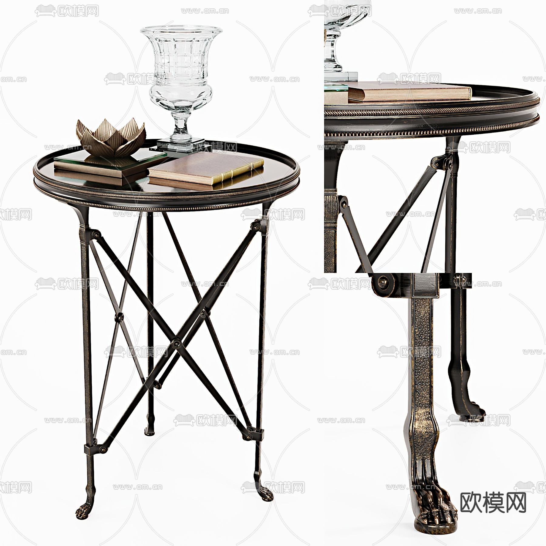 美式边几 角几 圆几3d模型下载 Id14105364 3dmax免费模型 欧模网