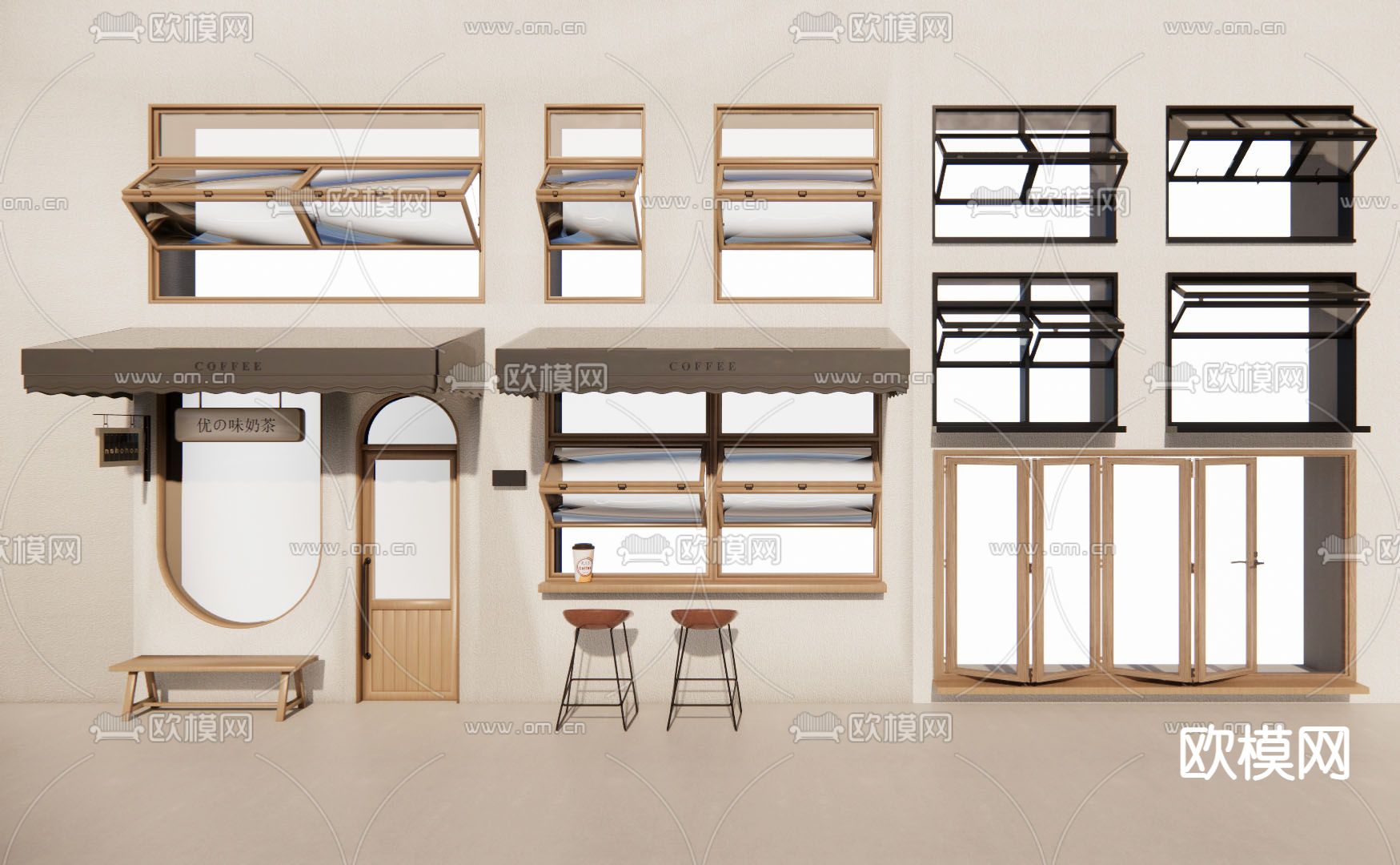 现代折叠窗 窗户su模型下载_ID14112759_sketchup模型下载-欧模网