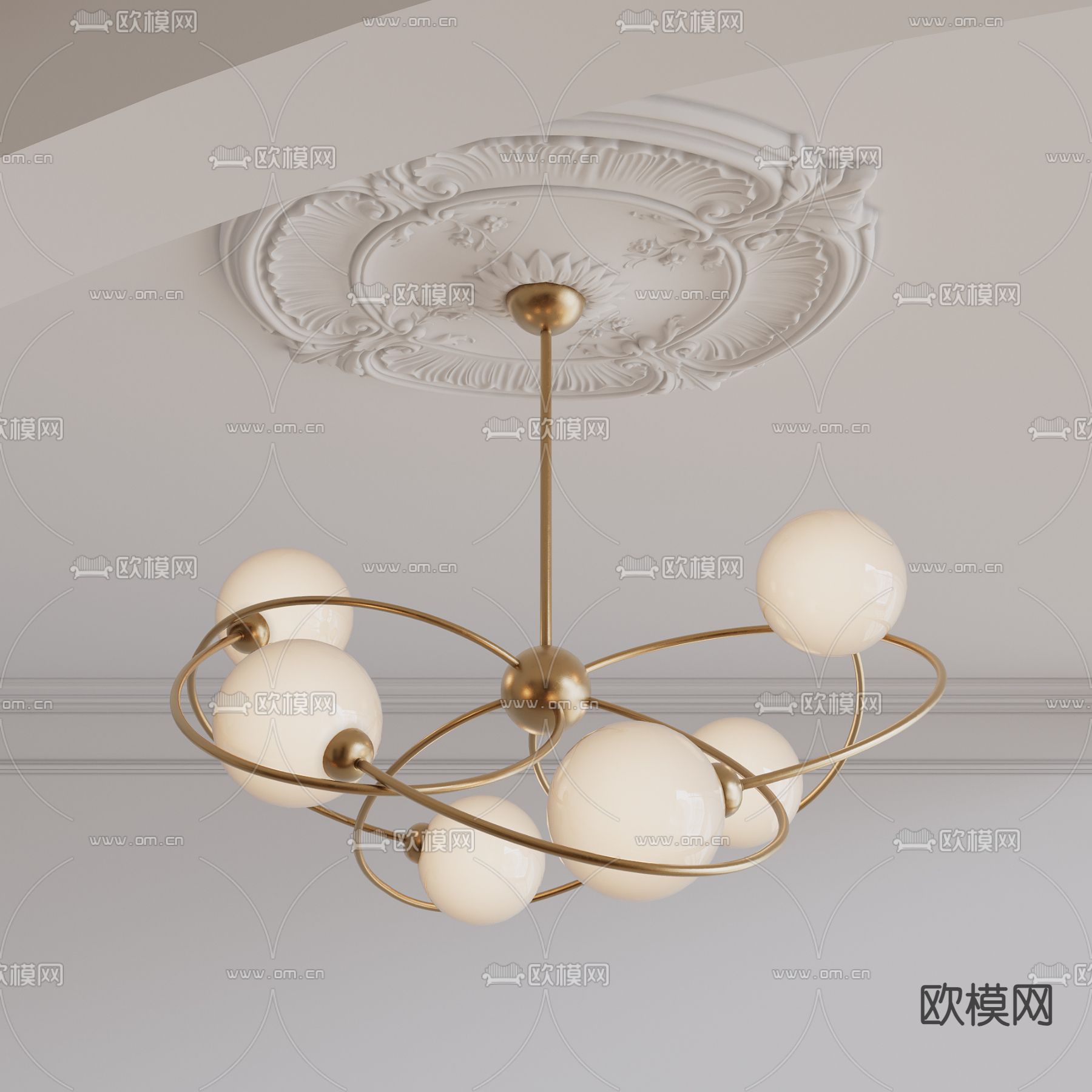 中古风吊灯 多头吊灯3d模型下载_ID14144283_3dmax免费模型-欧模网