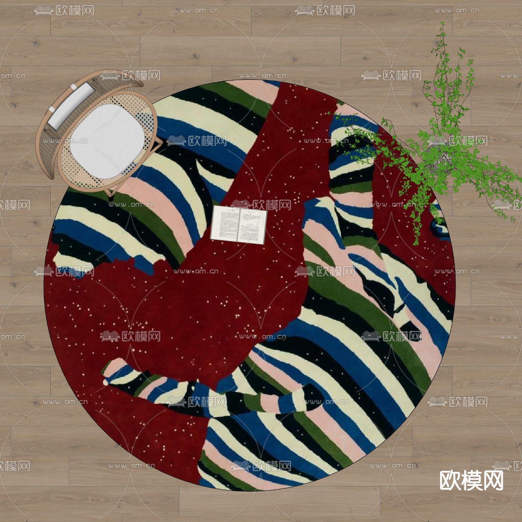 圆地毯su模型下载_ID14151555_sketchup模型下载-欧模网