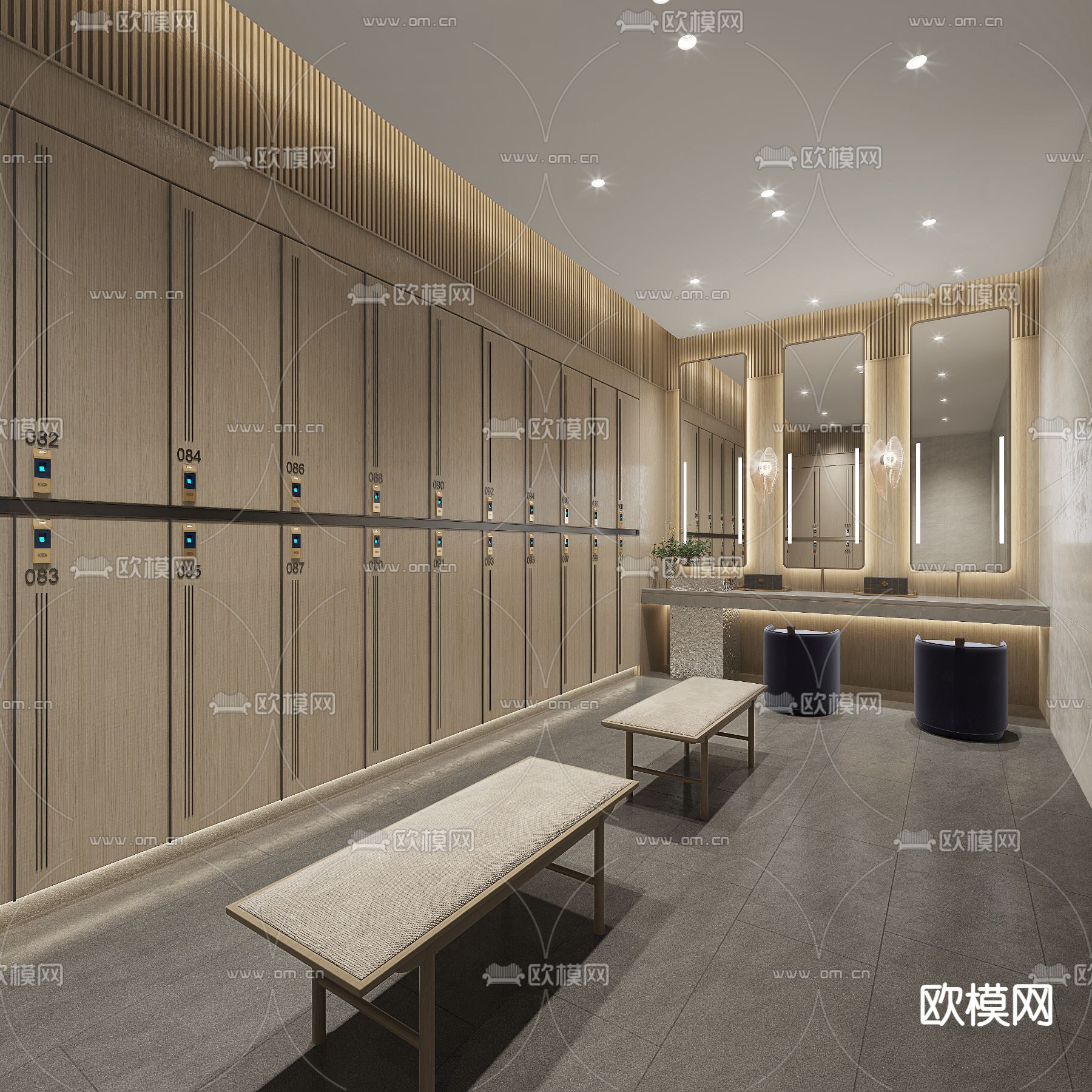 更衣室 更衣柜3d模型下载_ID14165176_3dmax免费模型-欧模网
