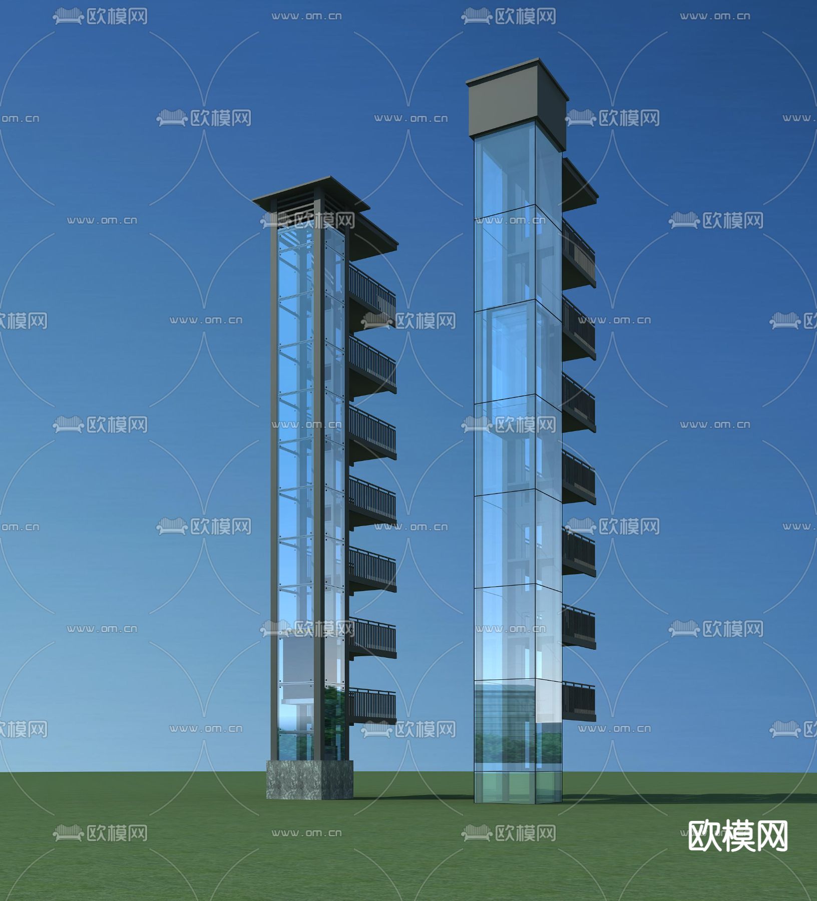 室外电梯 观光电梯su模型下载_ID14179946_sketchup模型下载-欧模网
