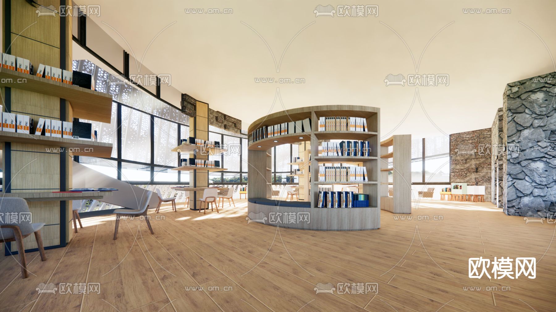 图书馆su模型下载_ID14209980_sketchup模型下载-欧模网