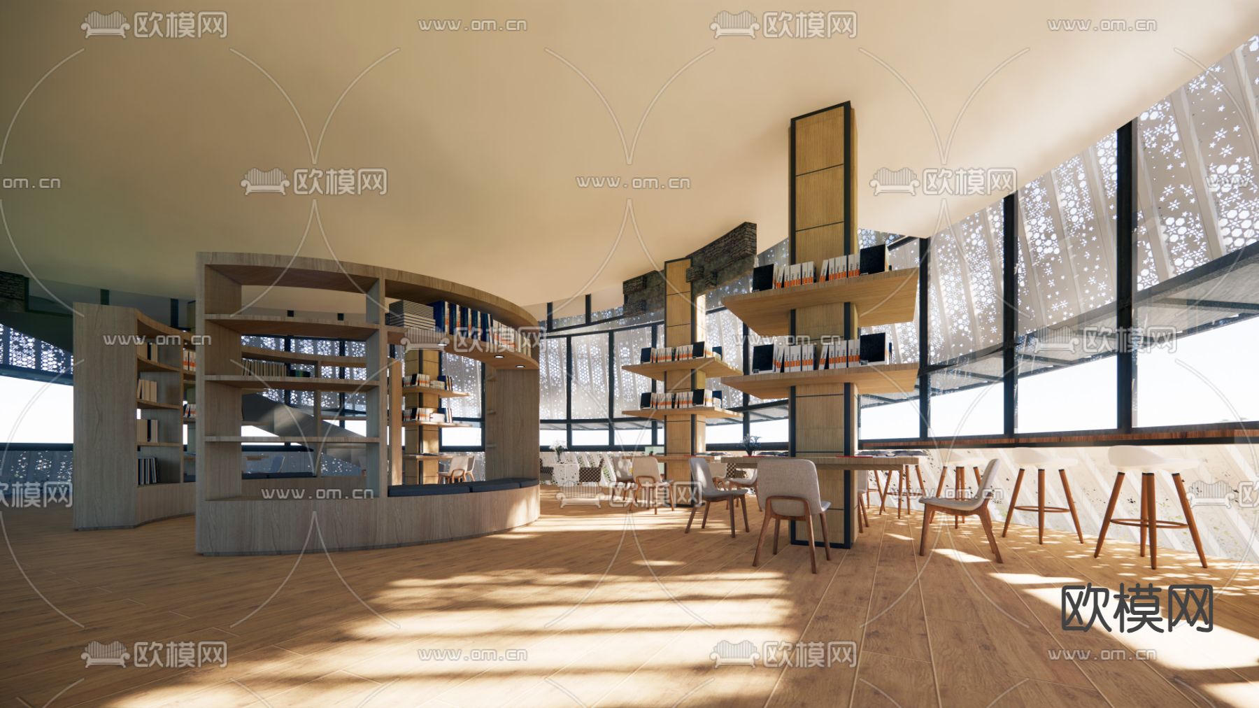 图书馆su模型下载_ID14209980_sketchup模型下载-欧模网