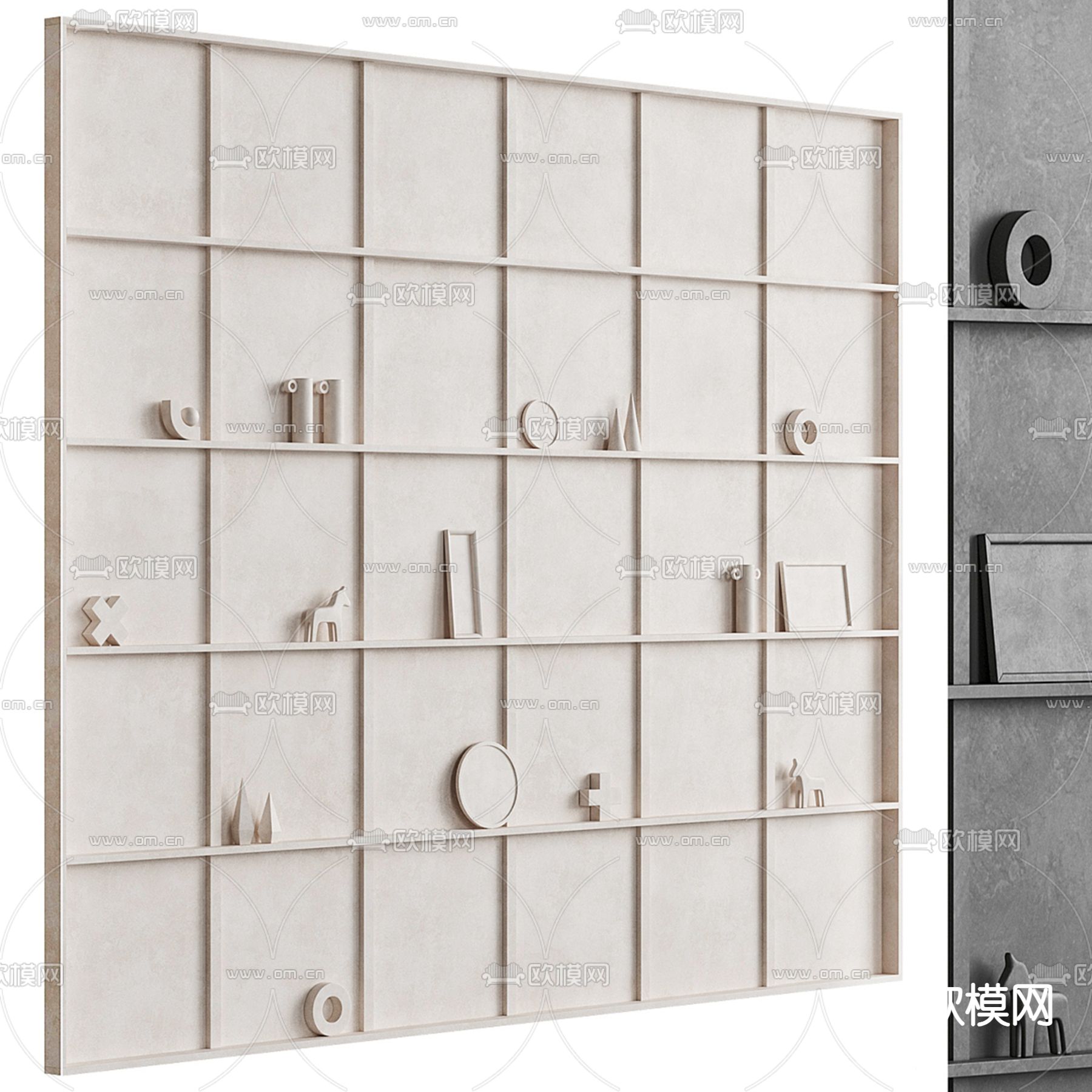 置物架 书架 陈列架3d模型下载_ID14224302_3dmax免费模型-欧模网