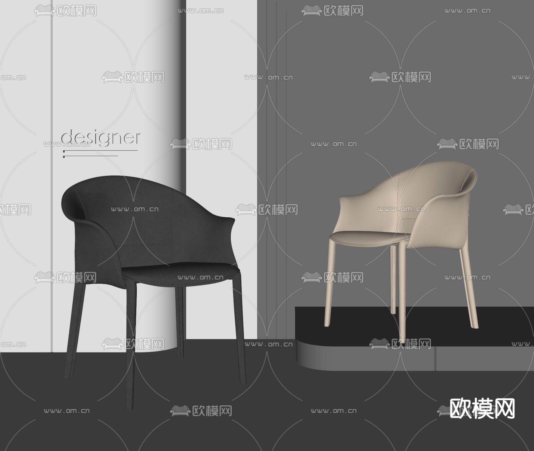 POLIFORM 餐椅su模型下载_ID14233485_sketchup模型下载-欧模网