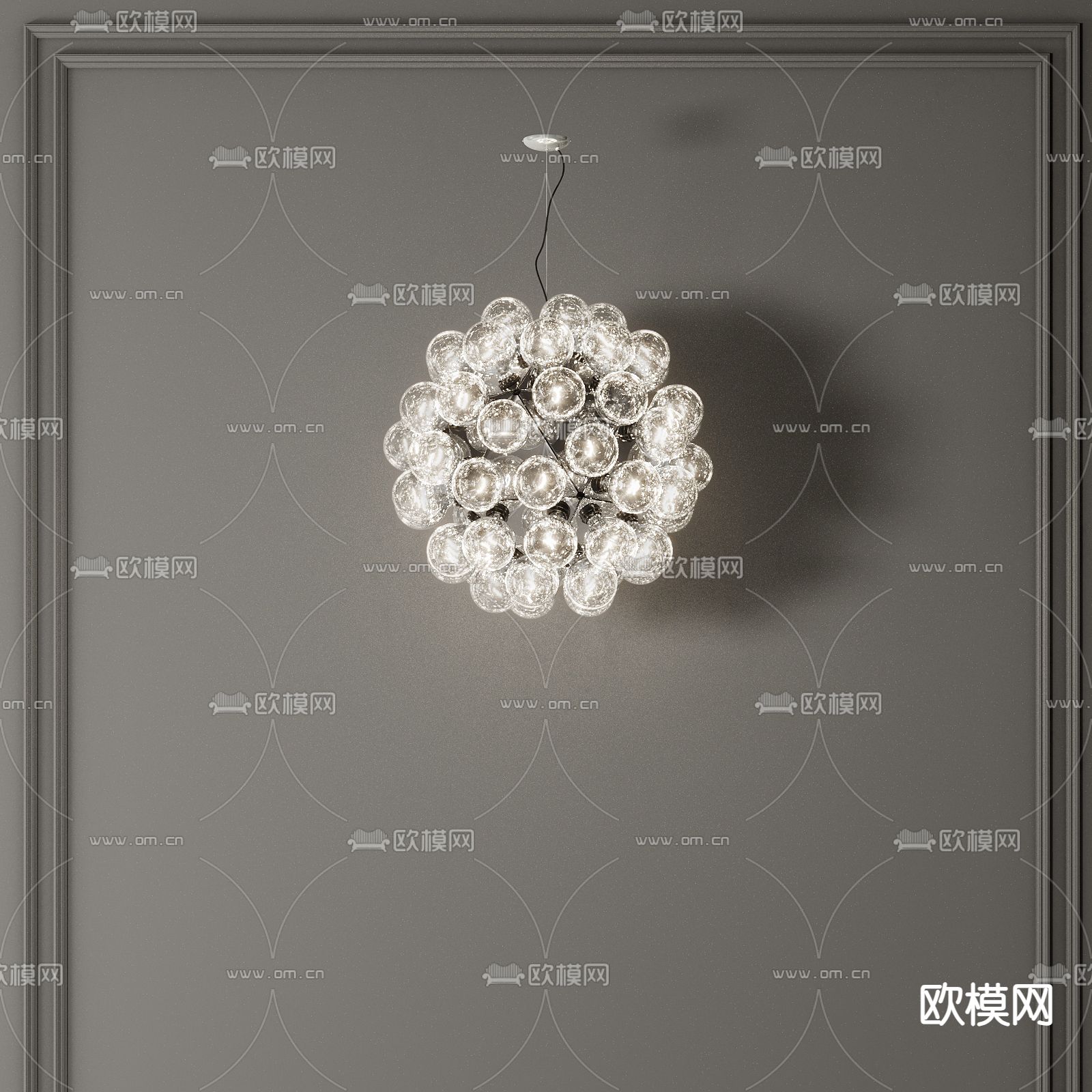 FLOS 玻璃吊灯3d模型下载_ID14239478_3dmax免费模型-欧模网