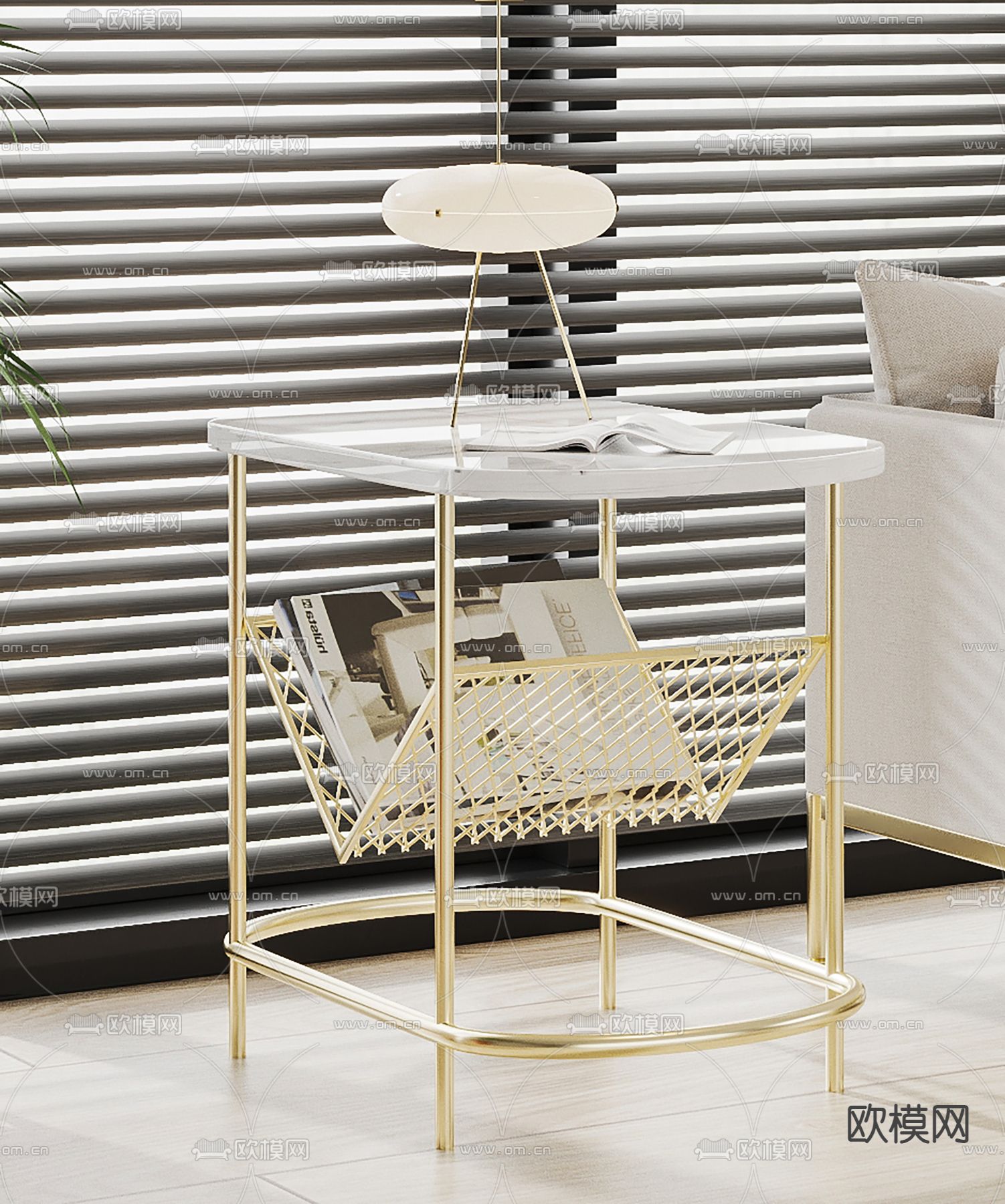 轻奢边几 角几su模型下载_ID14242534_sketchup模型下载-欧模网