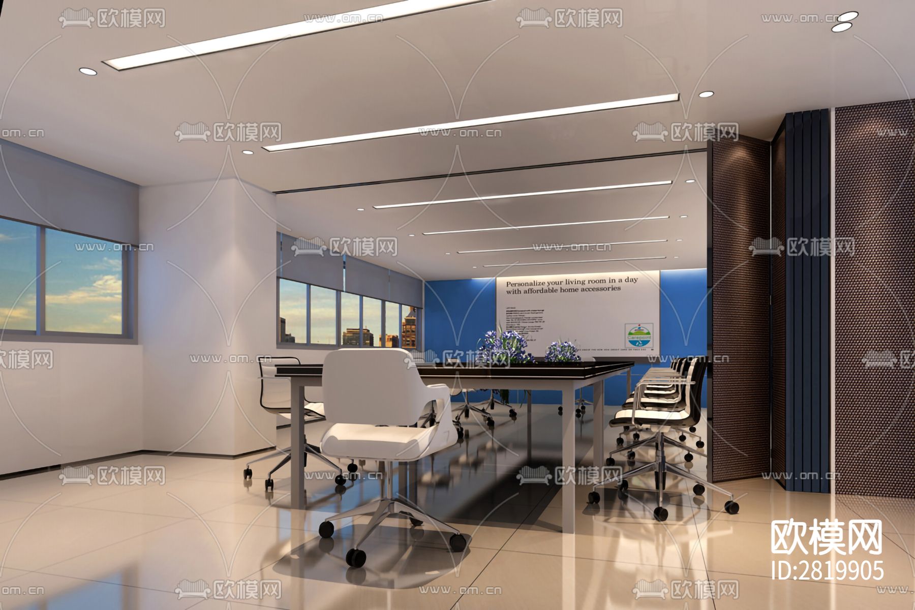 公司办公室设计全套cad施工图-免费3dmax模型库-欧模网