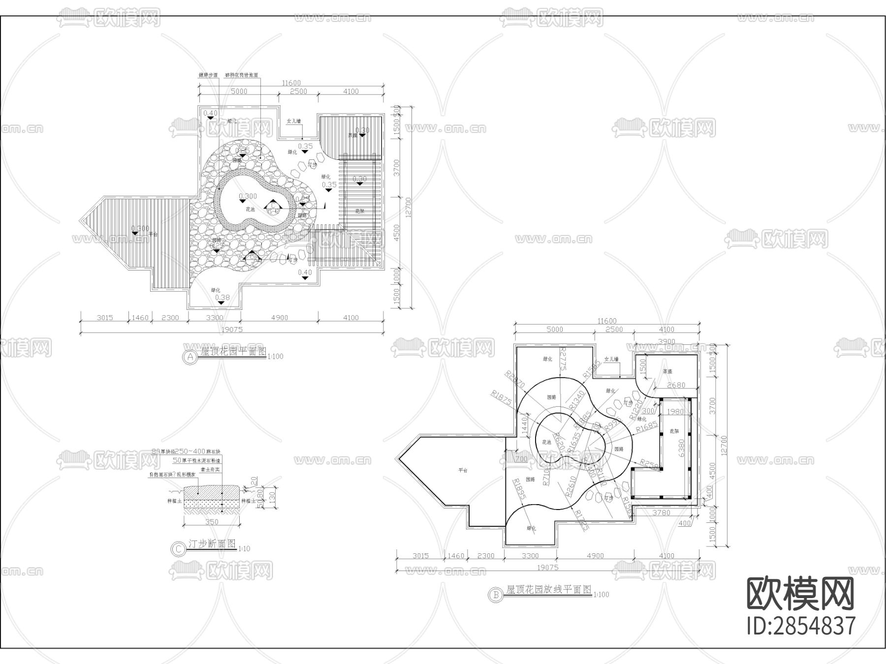 园林景观绿化CAD施工图-免费3dmax模型库-欧模网