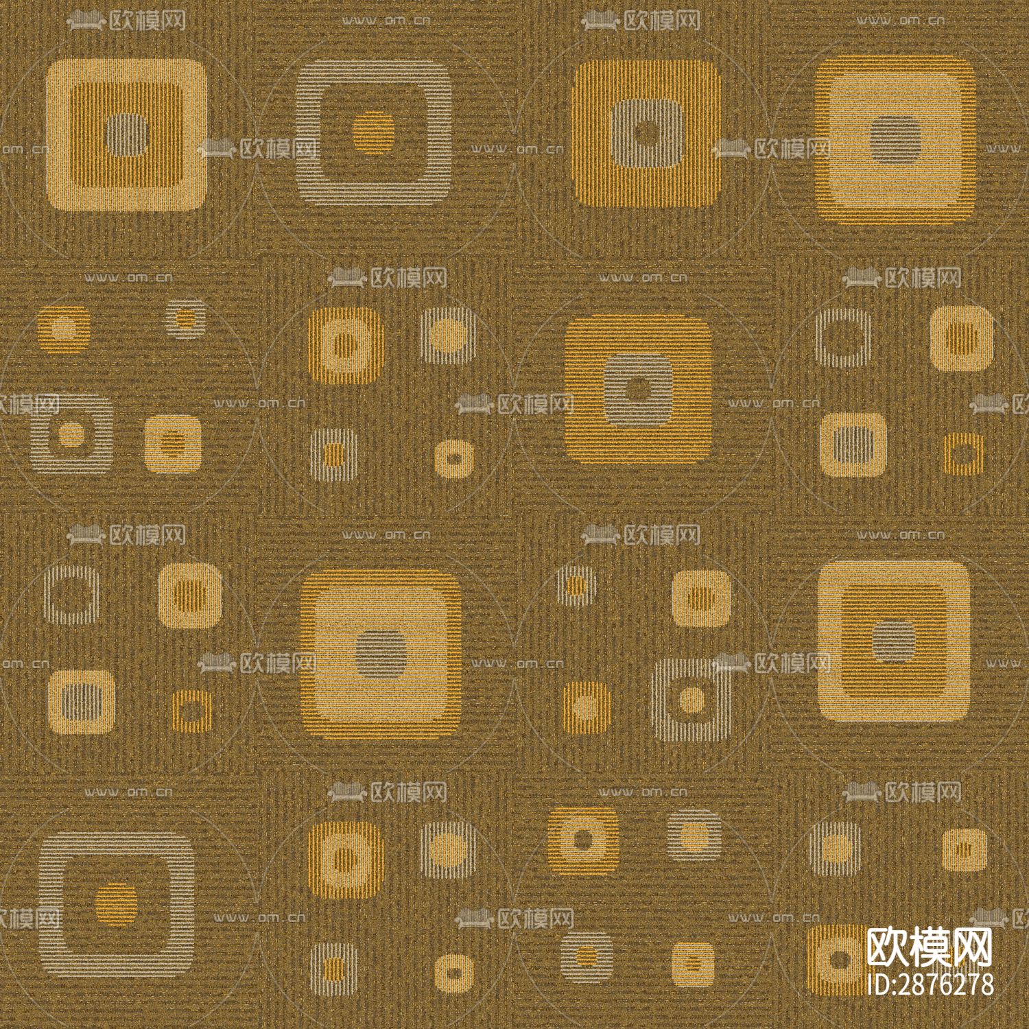 现代几何图案金色地毯-免费3dmax模型库-欧模网