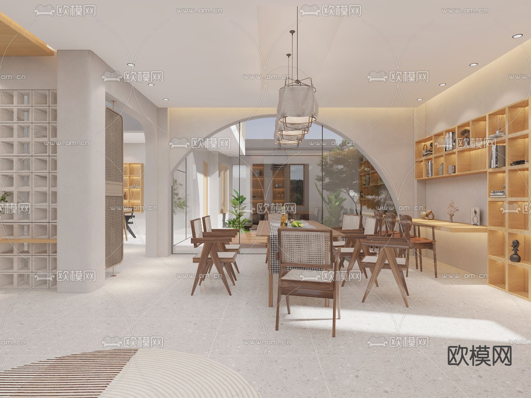 民宿酒店大厅3d模型下载_ID14325627_3dmax免费模型-欧模网