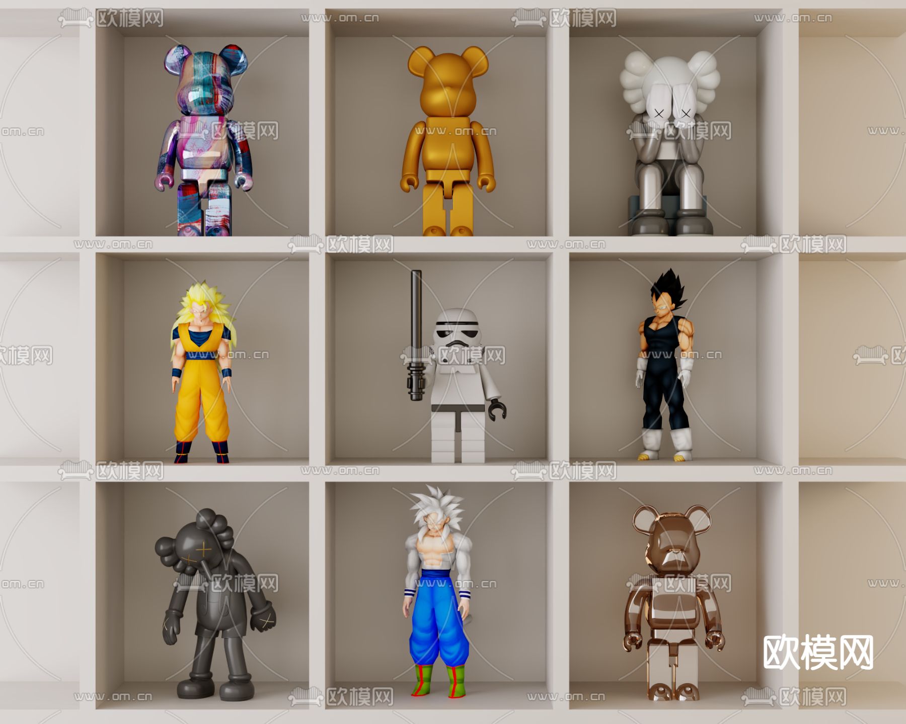 卡通雕塑 潮玩 手办 公仔3d模型下载_ID15040591_3dmax免费模型-欧模网