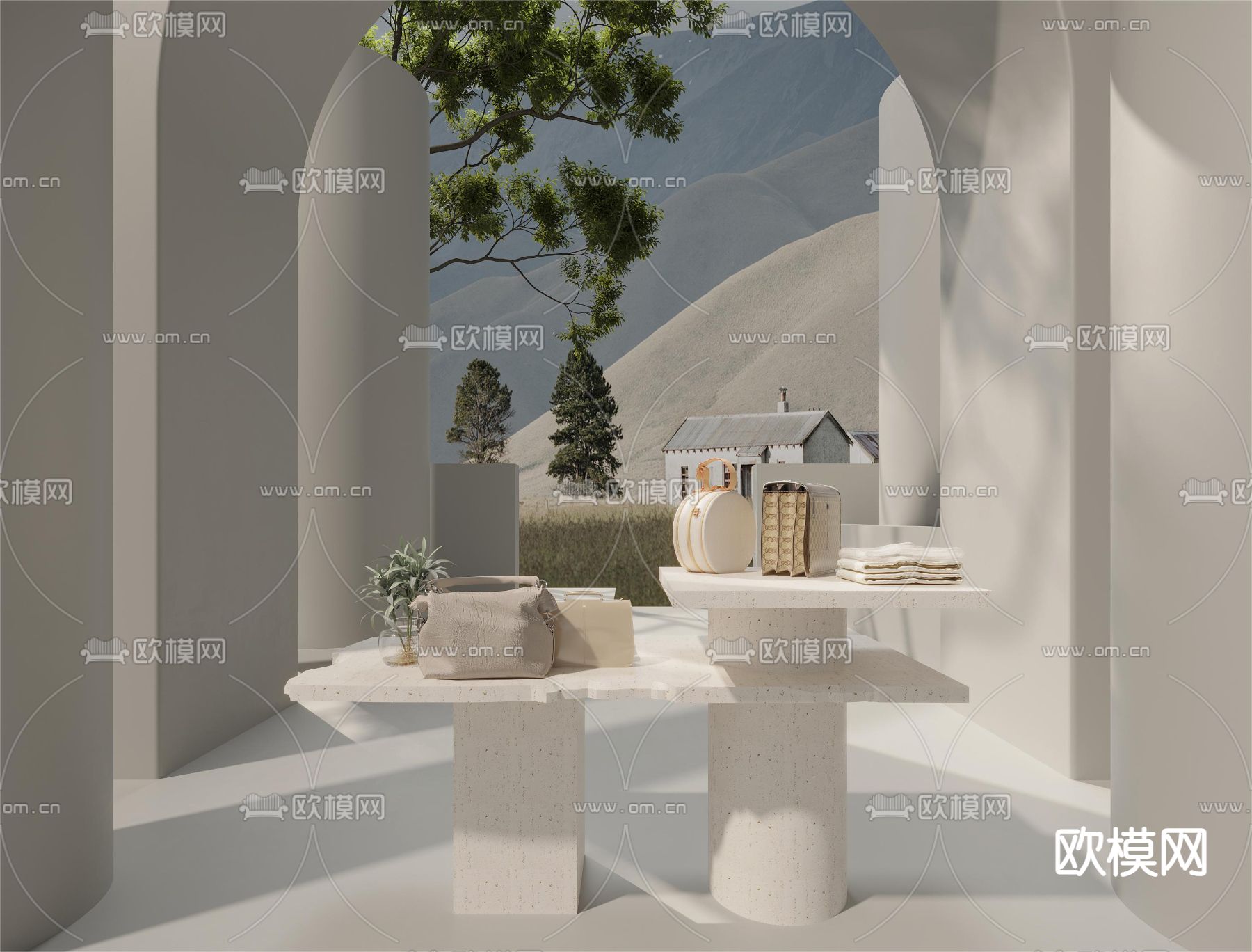 商品展示台3d模型下载_ID15044556_3dmax免费模型-欧模网