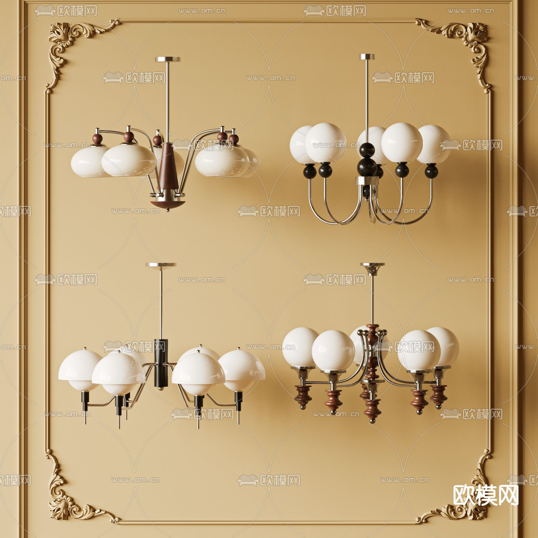中古风吊灯su模型下载_ID15086262_sketchup模型下载-欧模网