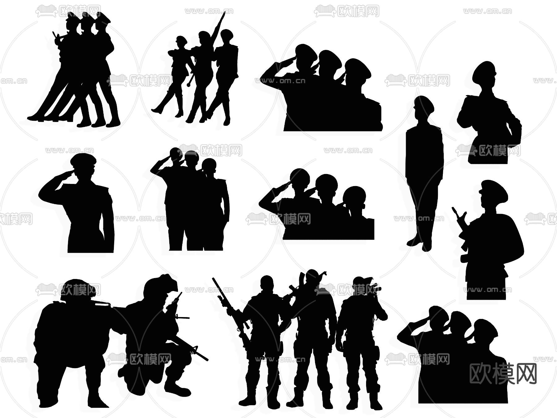 革命军人徽章 剪影 剪纸su模型下载_ID15107135_sketchup模型下载-欧模网