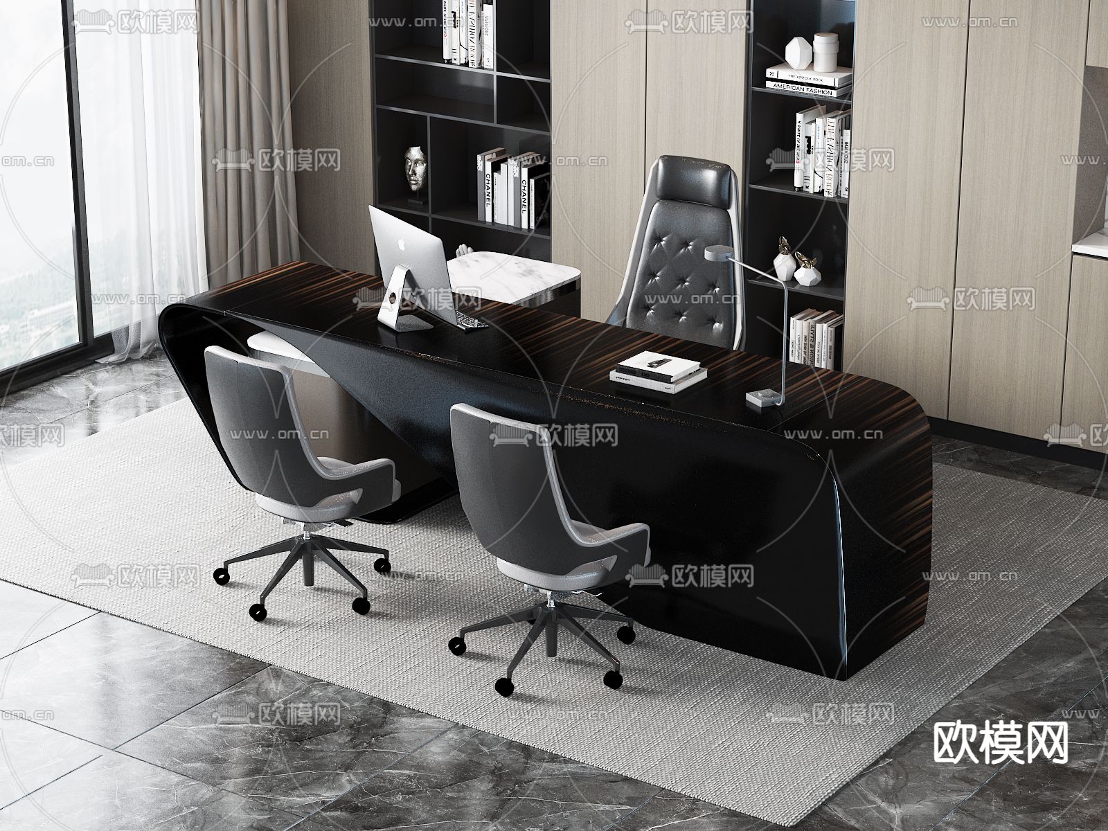 Desk Desk Boss Desk Executive Desk 3d Model - Cgpeers