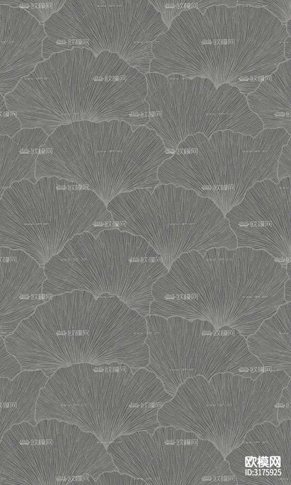深灰色树叶印花壁纸贴图-免费3dmax模型库-欧模网