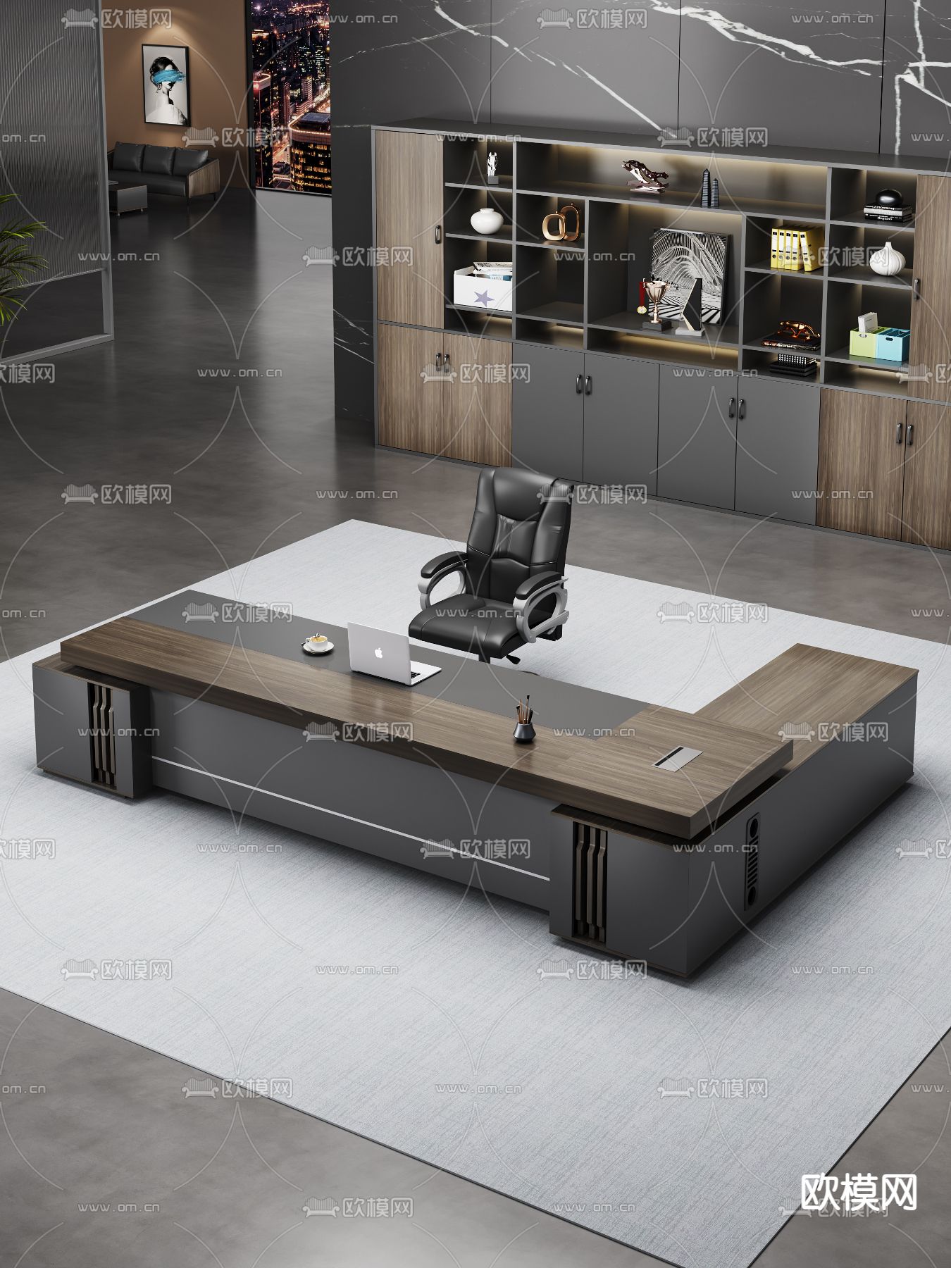 Boss Desk Executive Desk Executive Desk 3D Model - Cgpeers