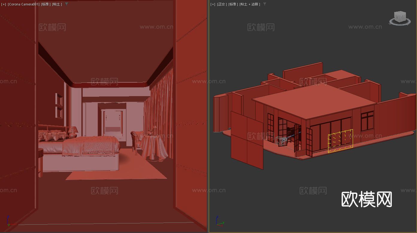 李益中温州第四代住宅主卧室3d模型下载_ID16210768_3dmax免费模型-欧模网
