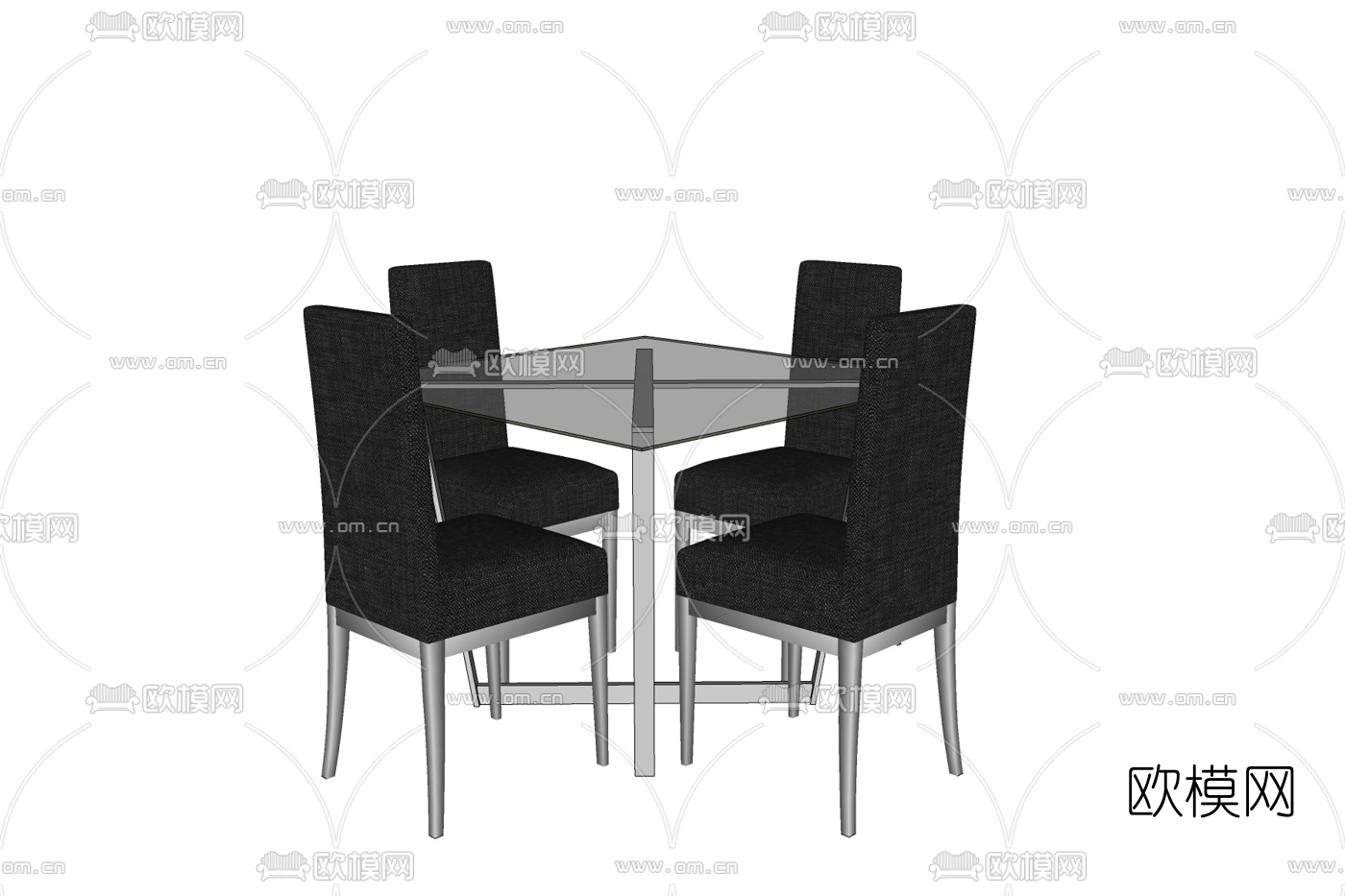 现代餐桌椅免费su模型下载_ID10460532_sketchup模型下载-欧模网