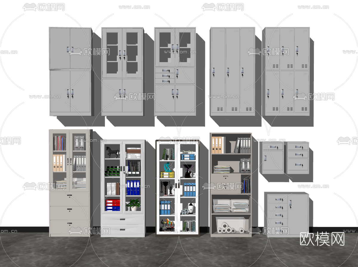 现代文件柜档案柜su模型下载_ID10324758_sketchup模型下载-欧模网