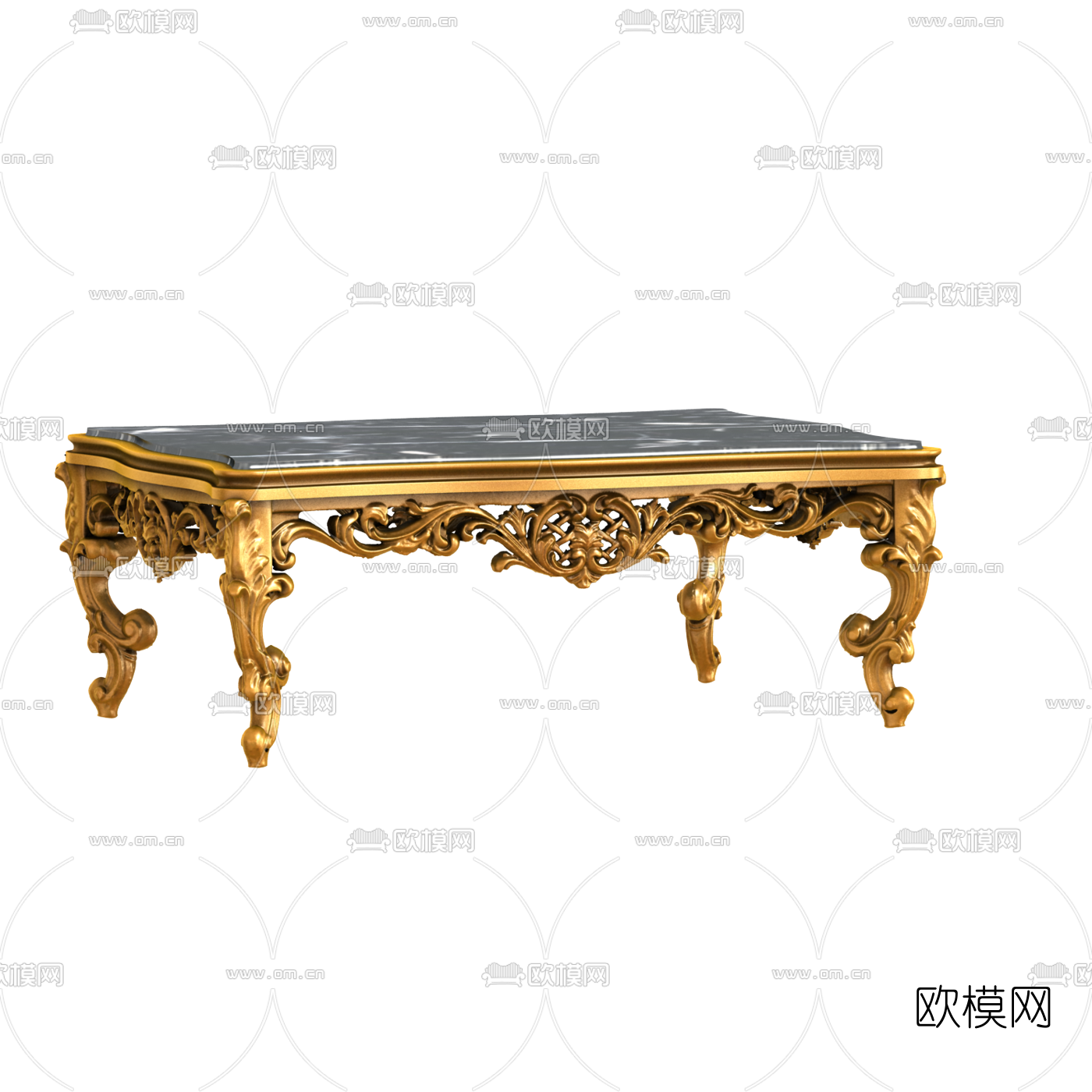 宫廷壹号法式金属茶几角几组合3d模型下载 Id10138166 3dmax免费模型 欧模网