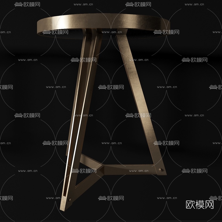 现代金属圆几边几组合3d模型 免费3dmax模型库 欧模网