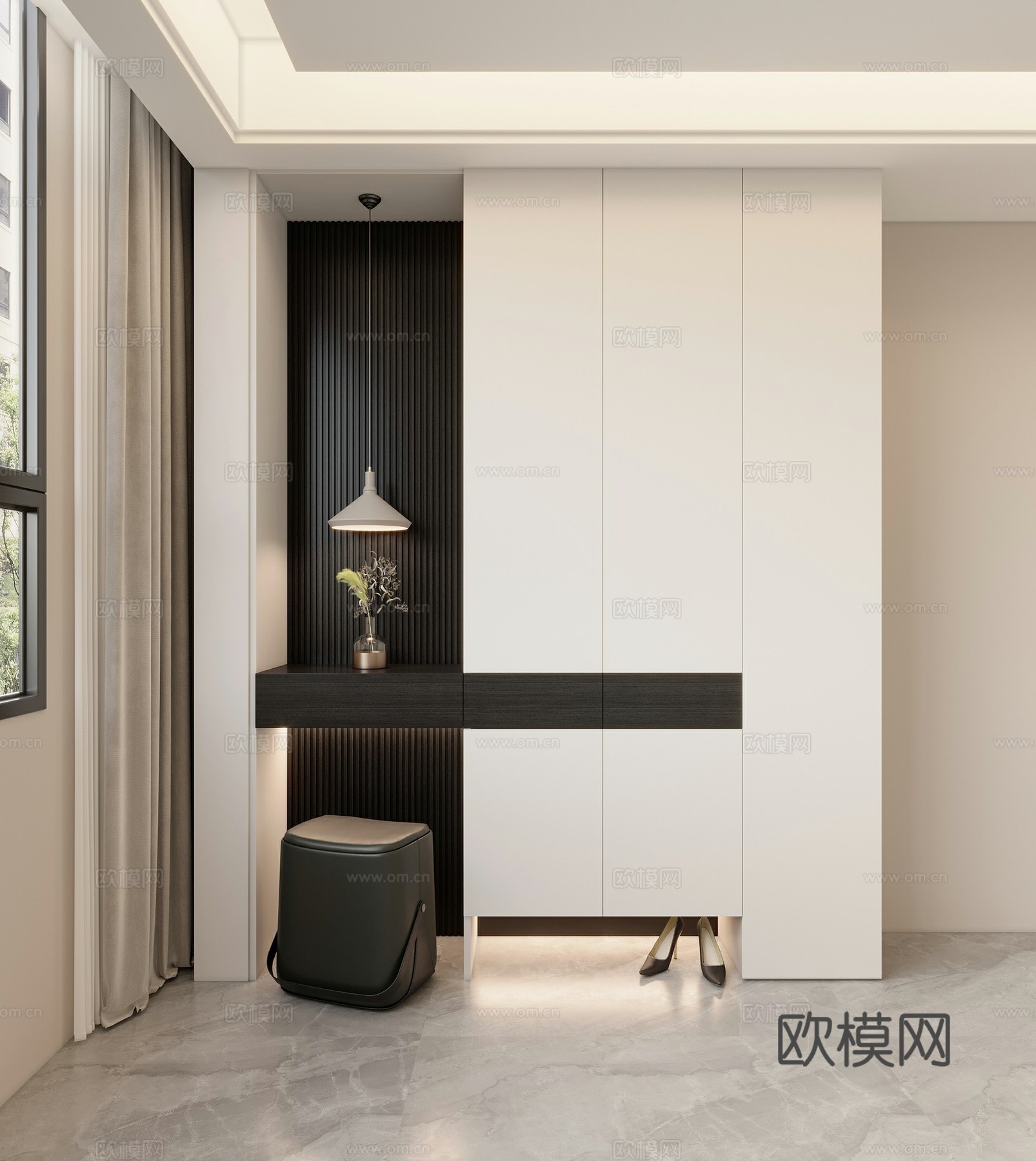 现代意式玄关3d模型下载_ID15779675_3dmax免费模型-欧模网