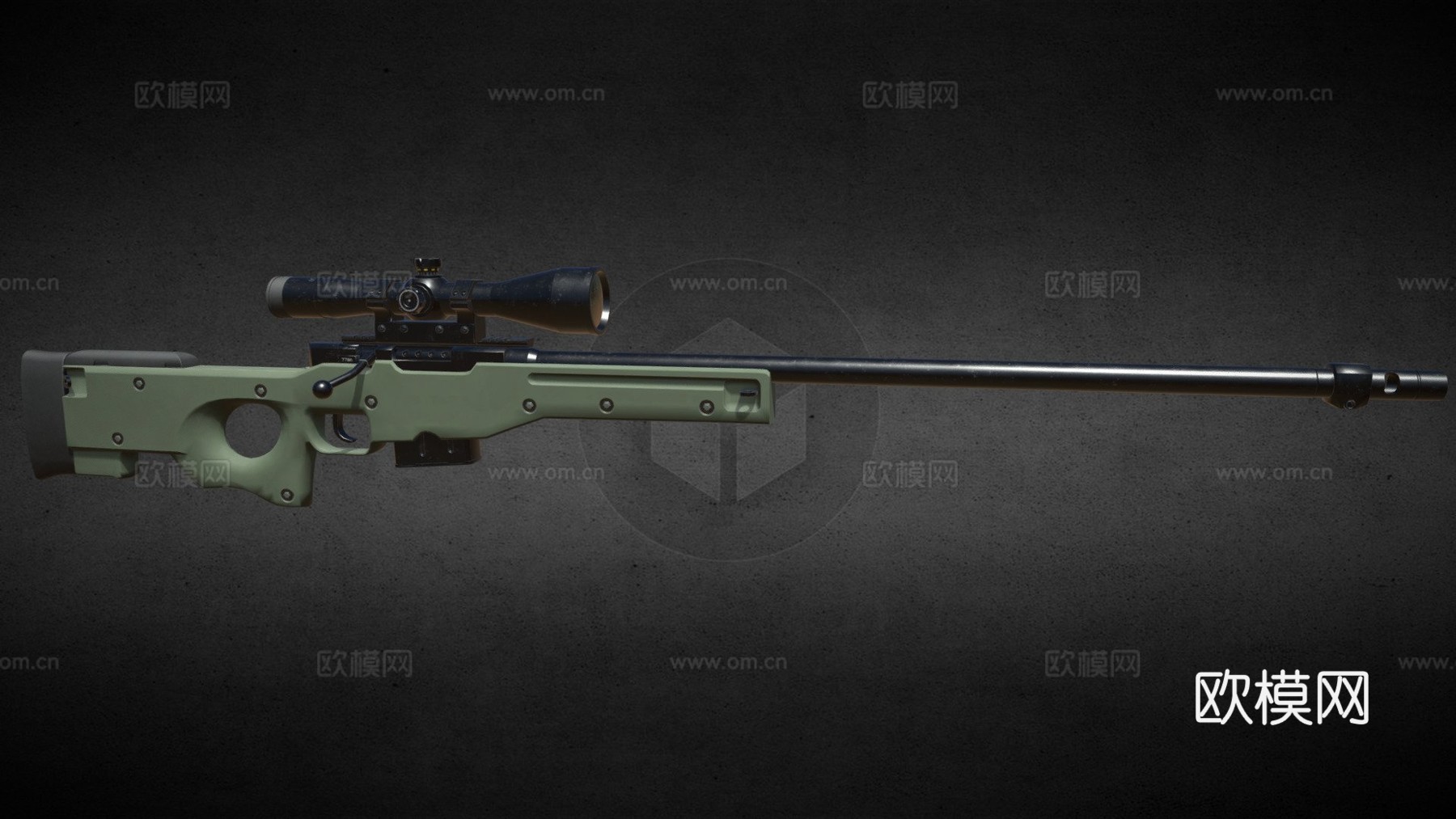 L96狙击步枪3d模型下载_ID16258709_3dmax免费模型-欧模网