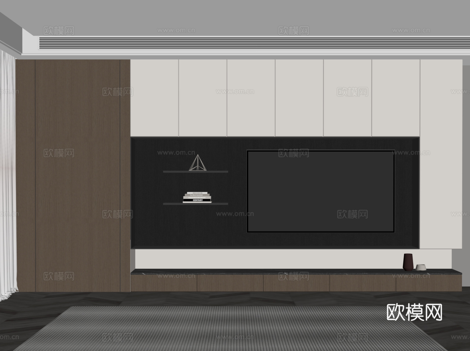 意式背景墙su模型下载_ID16228146_sketchup模型下载-欧模网
