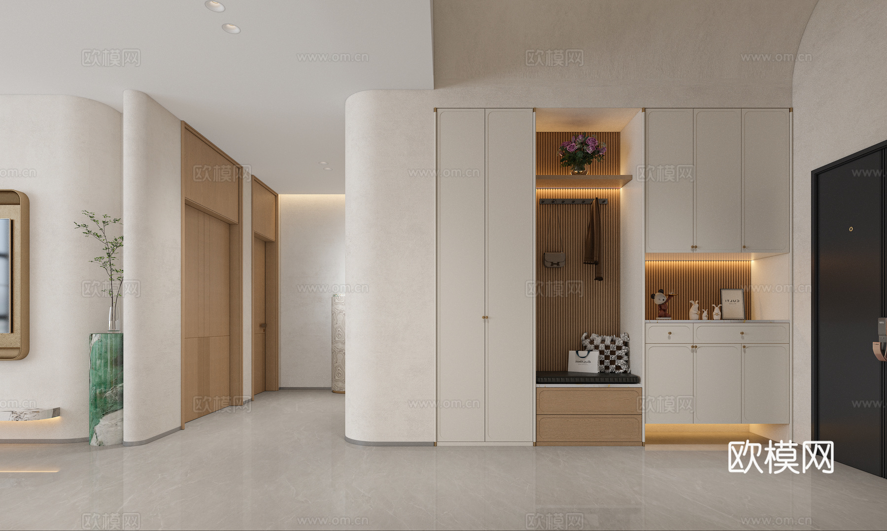 现代轻奢客厅3d模型下载_ID16231370_3dmax免费模型-欧模网