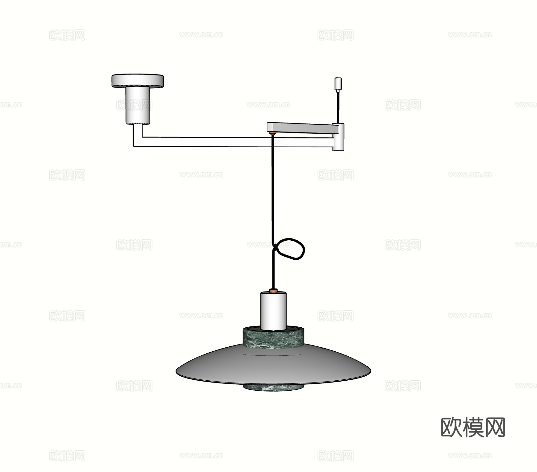现代飞碟吊灯 移位灯 摇臂灯su模型下载_ID16232316_sketchup模型下载-欧模网